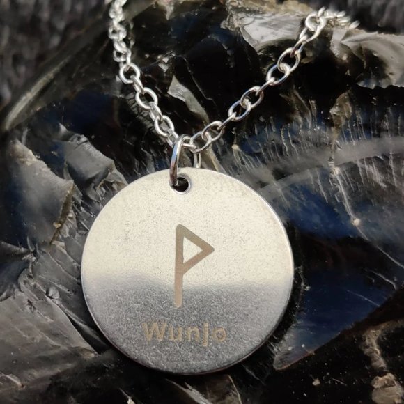 Jewelry | Wunjo Elder Futhark Rune Stainless Steel Pendant Necklace ...